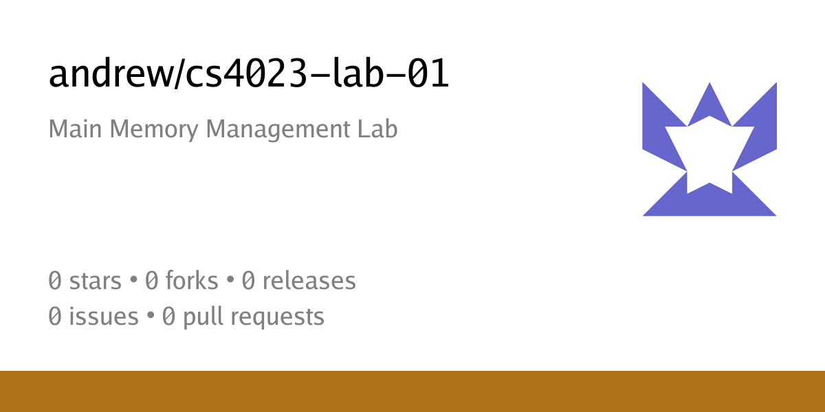andrew/cs4023-lab-01: Main Memory Management Lab - Forgejo: Beyond ...